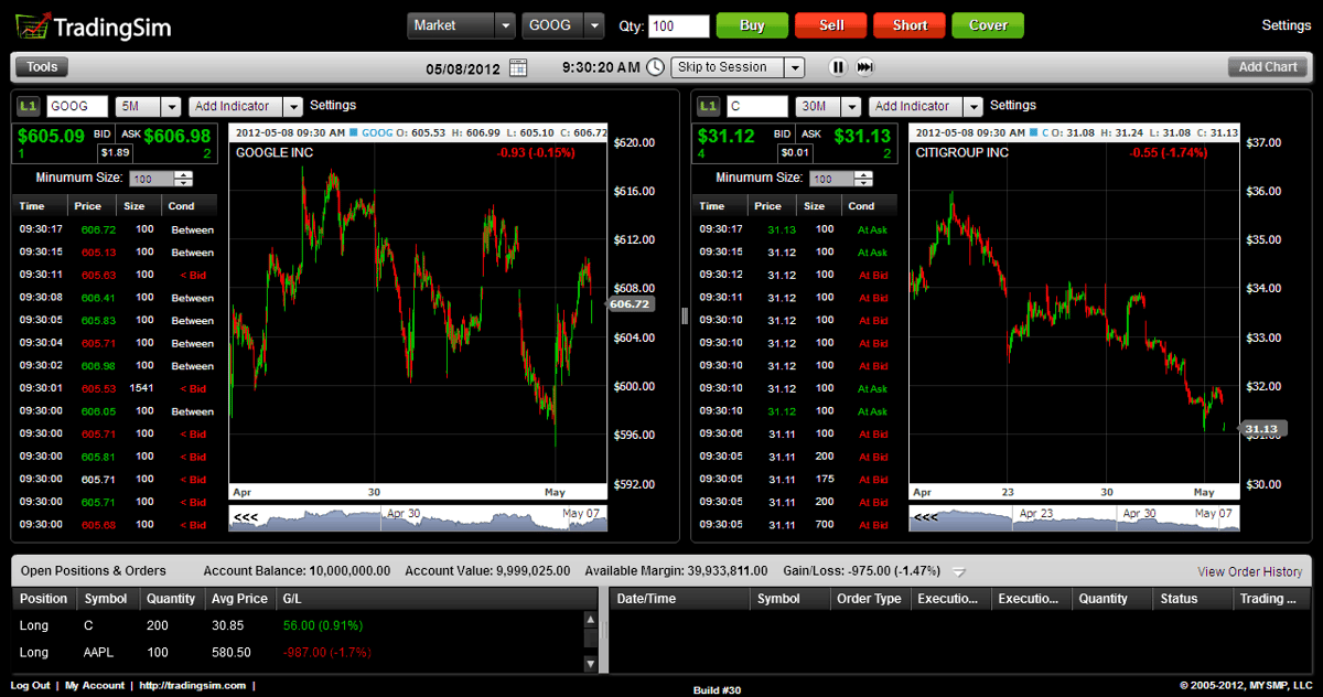 TradingSim Trading Simulator Features | TradingSim