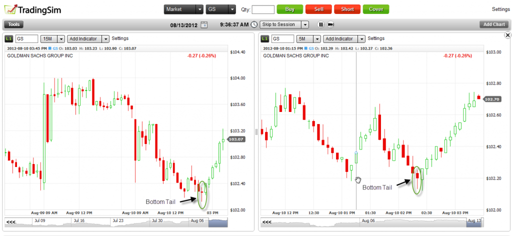 Day Trading Bottom Tails for Profits | TradingSim